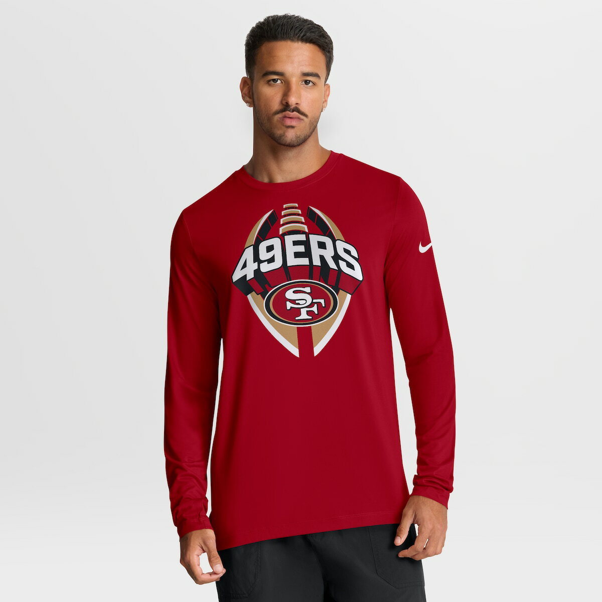 Boost your team spirit for cooler San Francisco 49ers games with this Primetime Legend Icon Performance Long Sleeve T-Sh...