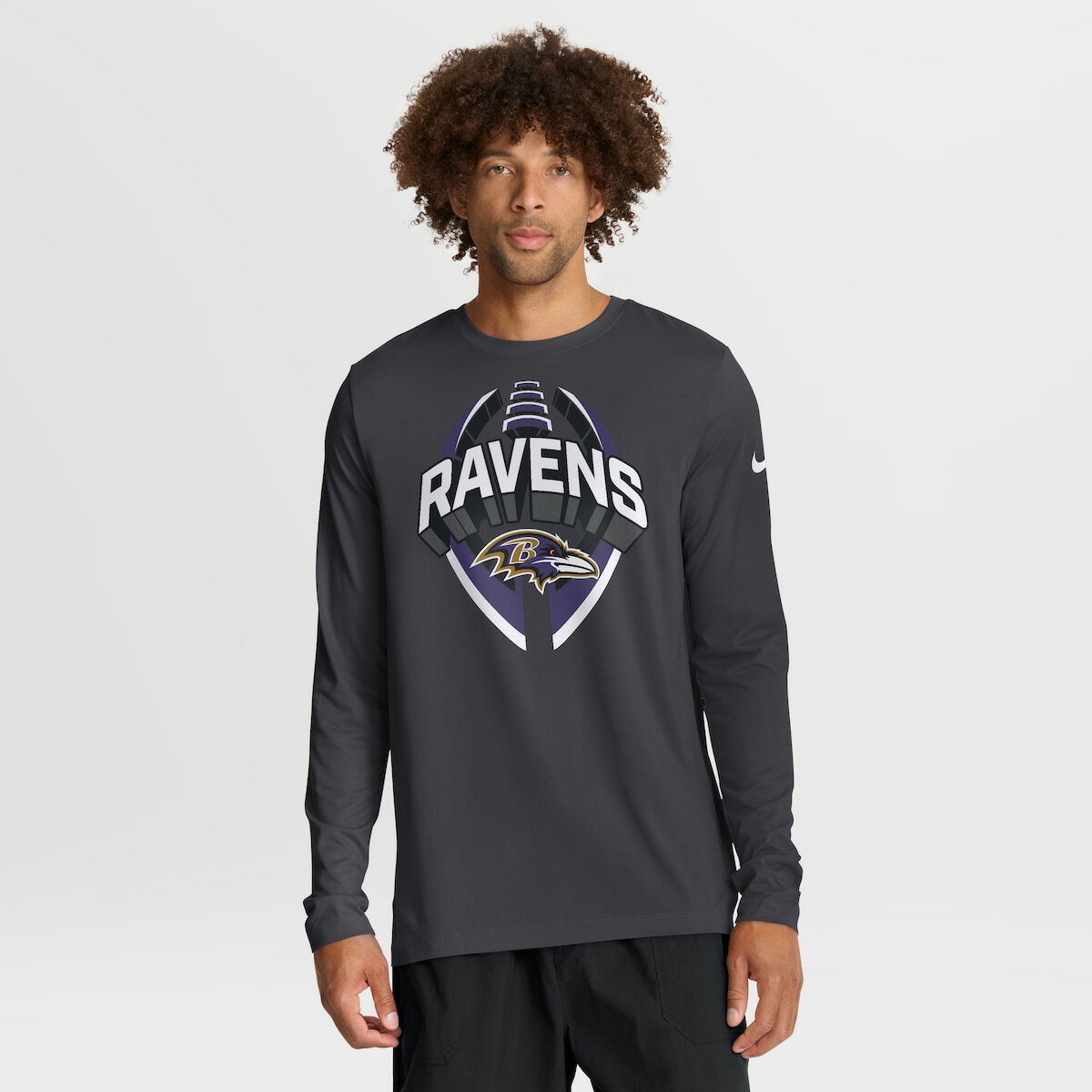 Boost your team spirit for cooler Baltimore Ravens games with this Primetime Legend Icon Performance Long Sleeve T-Shirt...