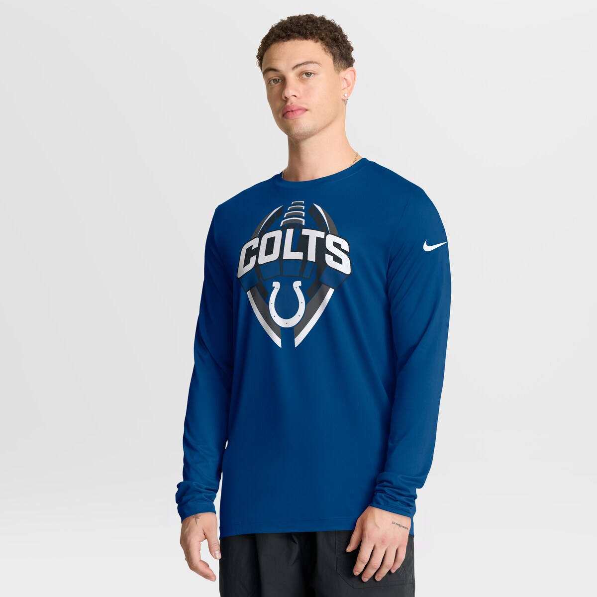 Boost your team spirit for cooler Indianapolis Colts games with this Primetime Legend Icon Performance Long Sleeve T-Shi...