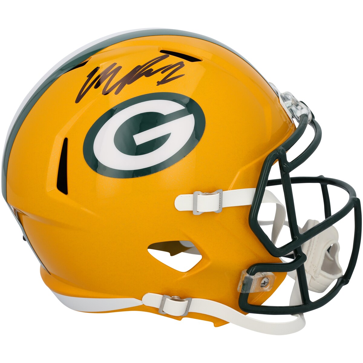 Elevate your collection of Green Bay Packers memorabilia with this Micah Parsons autographed Riddell Speed Replica Helme...