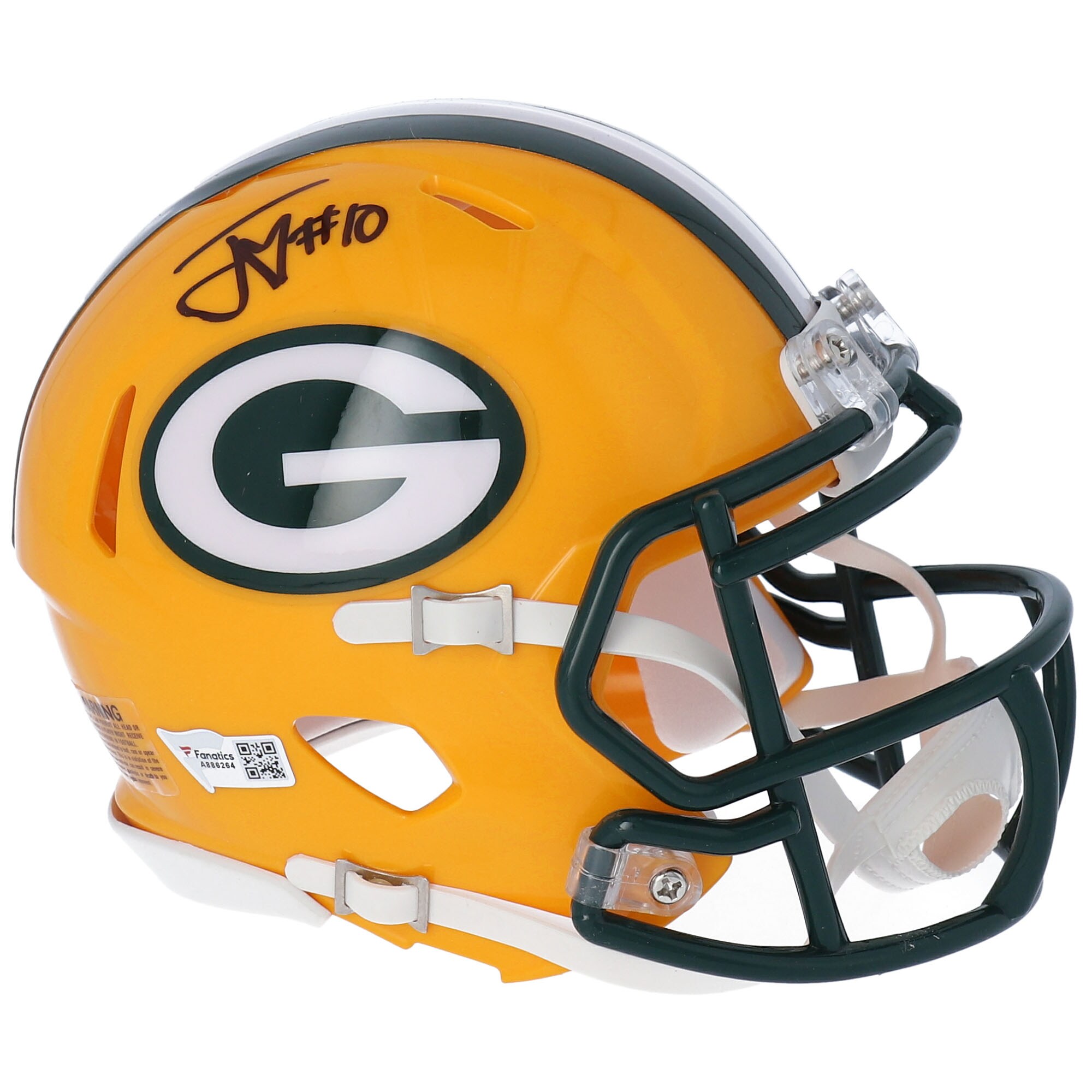 This mini helmet has been personally hand-signed by Jordan Love. It is officially licensed by the National Football Leag...