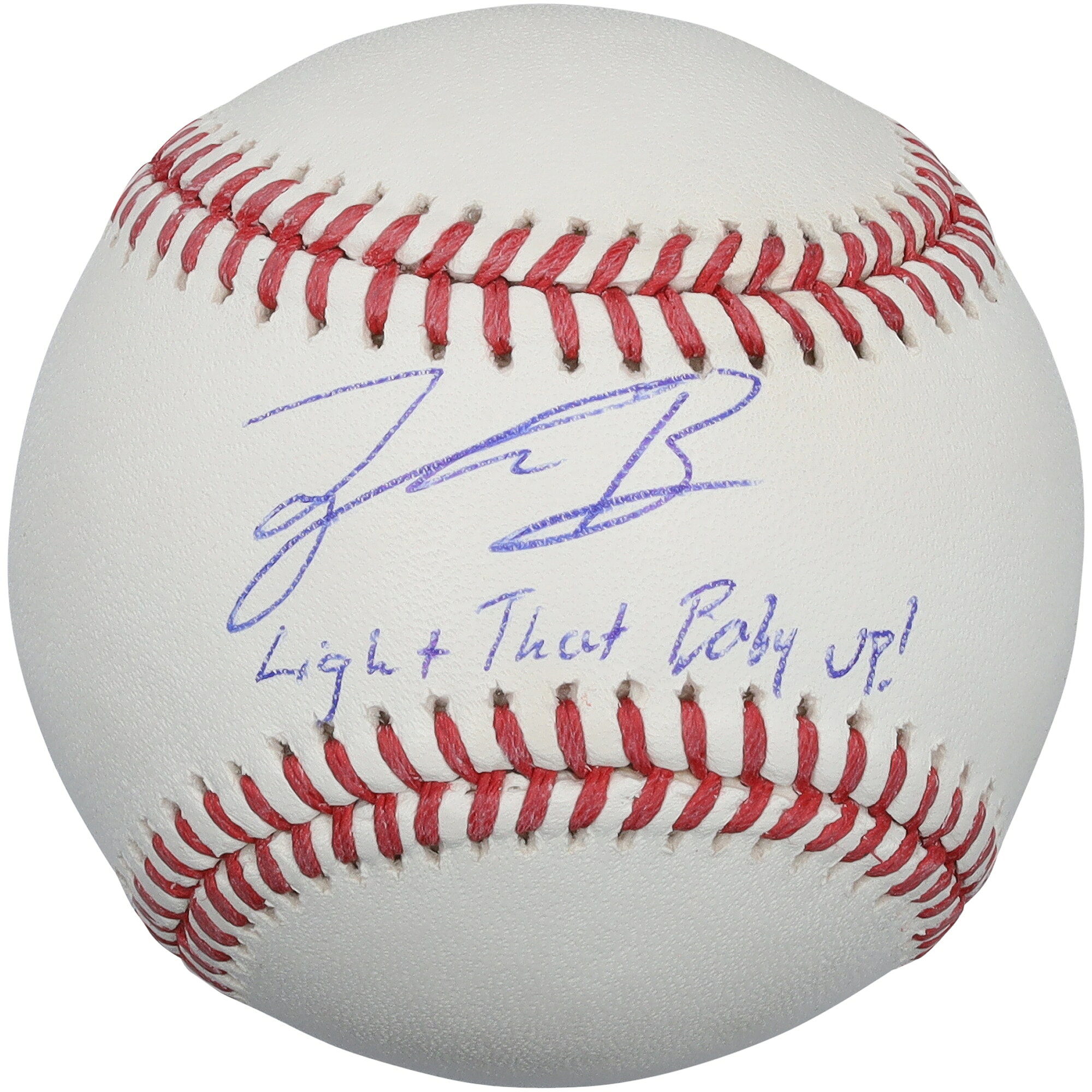 This Tyler Bremner autographed Baseball with "Light That Baby Up!" Inscription is a standout piece for any Los Angeles A...