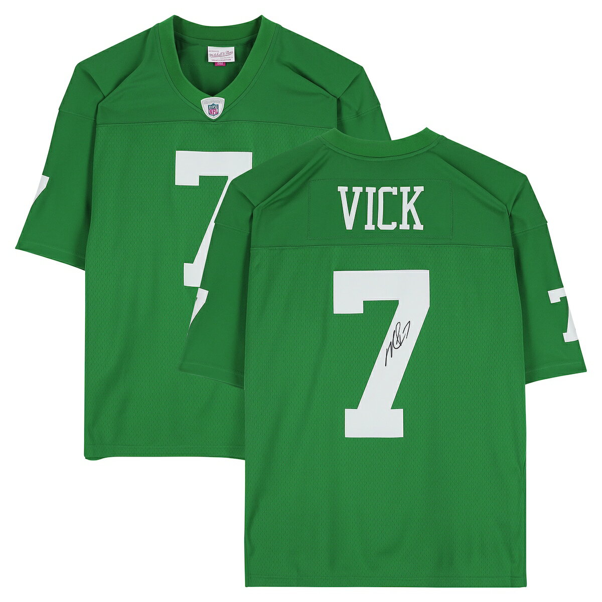 Elevate your collection of Philadelphia Eagles memorabilia by picking up this Michael Vick autographed Kelly Green Mitch...