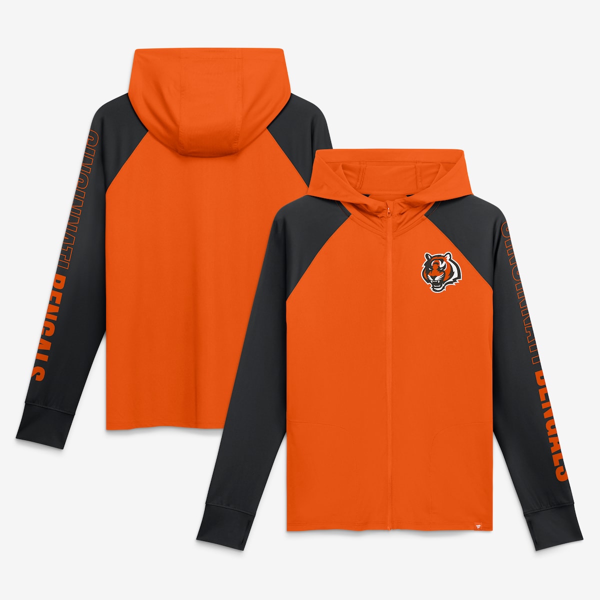 Add a versatile piece of Cincinnati Bengals outerwear to your wardrobe with the Cornerback Blitz Raglan Full-Zip Hoodie ...