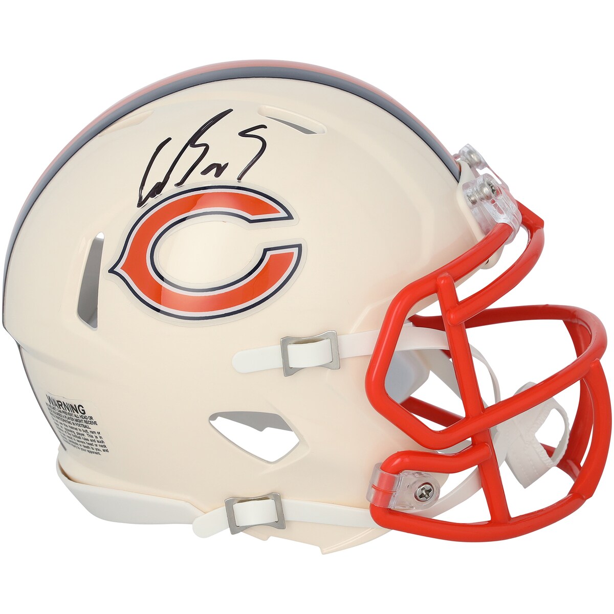 This Luther Burden III autographed Riddell Retro Speed Mini Helmet is a standout item for any Chicago Bears fan looking ...