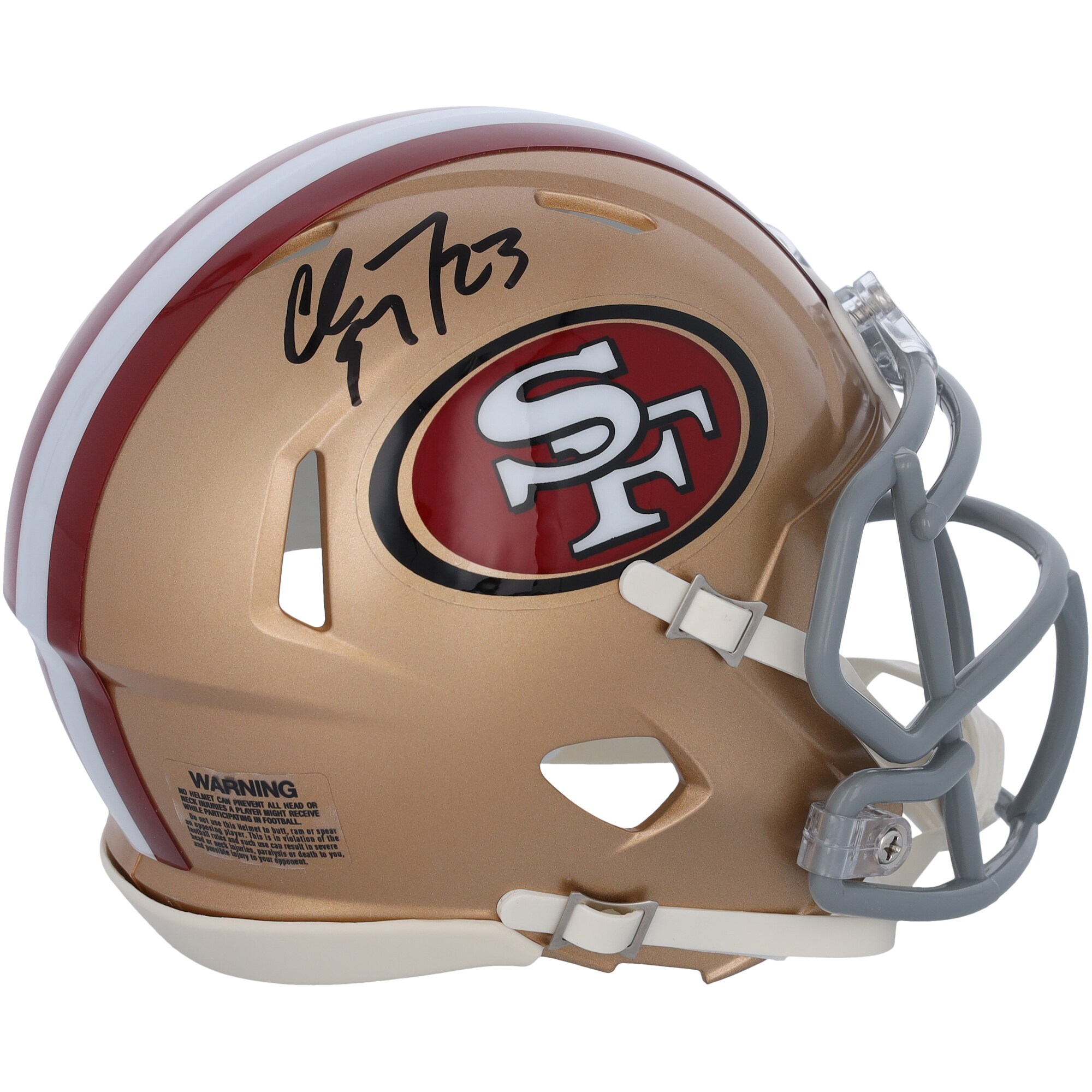 Boost your collection of San Francisco 49ers memorabilia by picking up this Christian McCaffrey autographed Riddell Spee...