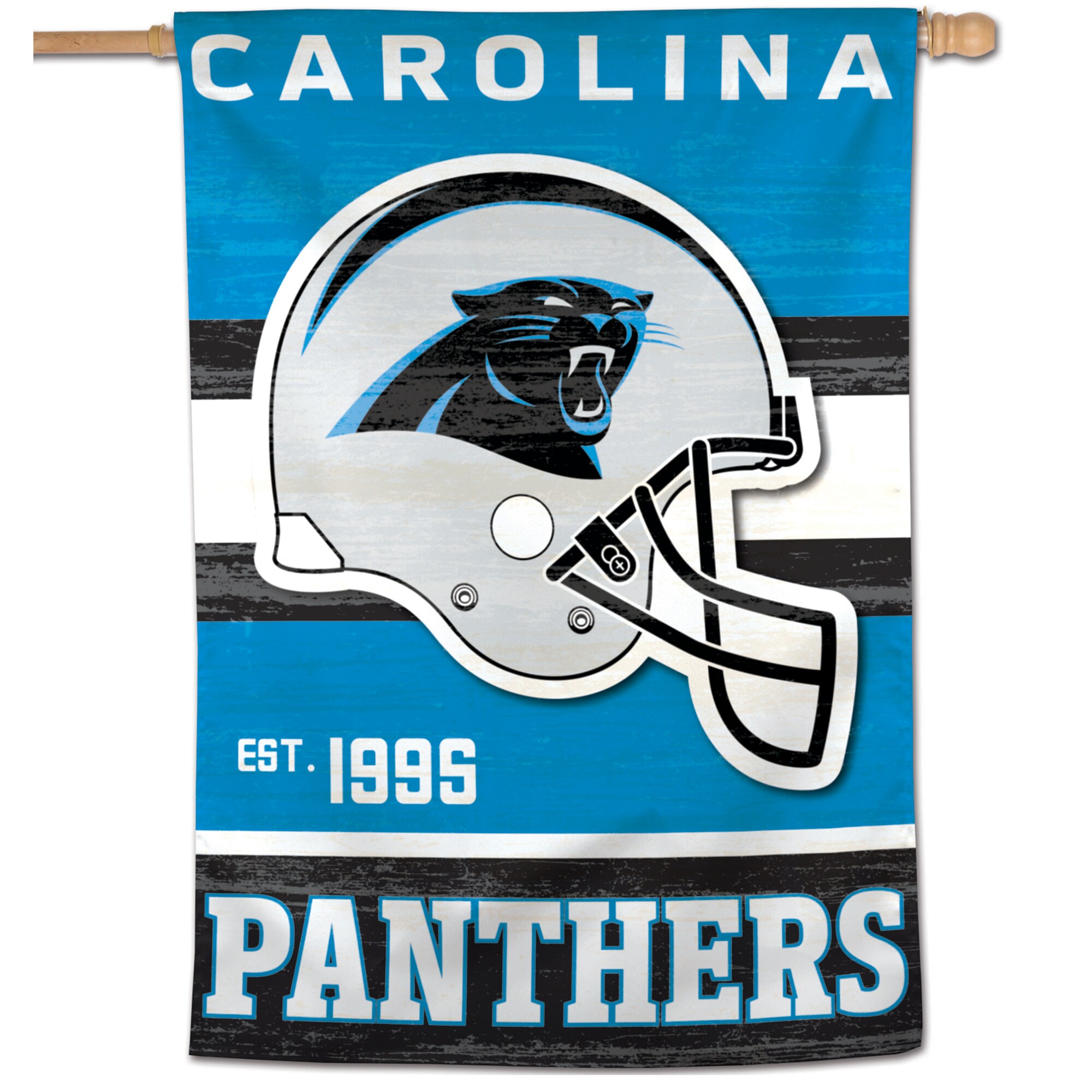 Display your love for the Carolina Panthers with this Retro Single-Sided Vertical Banner from WinCraft. It features stri...