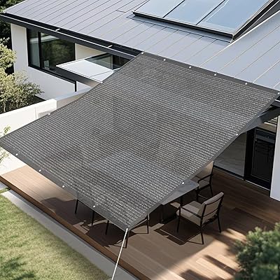 サンシェード 日よけ シェード オーニング 通気性ある涼風シェード 目隠し ベランダ 庭用 バルコニー ガーデン 窓 車庫 廊下 天井 屋外 紫外線防止 軽量 洗濯可能 防塵 高密度 耐久性【工場直売 2025改良】(グレー,200x240...