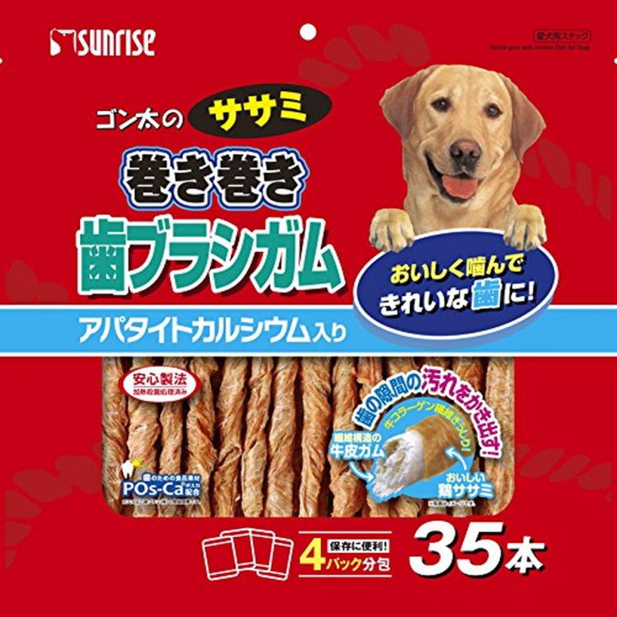 ●【商品説明】●独自の繊維構造を持つ歯ブラシガムにワンちゃんの大好きな鶏ササミを巻いた、嗜好性の高いスナックです。●歯のための食品素材「POs-Ca」を配合。●よく噛むことでニオイと歯垢がスッキリ！●まとめ買いの場合、システムの仕様で個数分...