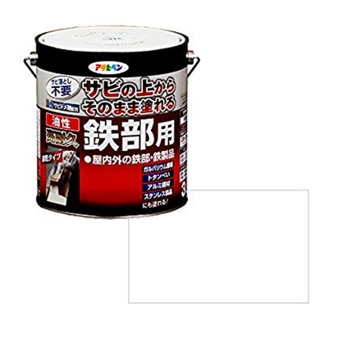 内容量:3L 色:白 乾燥時間:夏期／1.5～2時間、冬期／5～6時間 標準塗り面積:【1回塗り】25～36m2(タタミ15～21枚分) 【特長】 ●特殊防錆剤の配合により、サビを落とさずサビの上から直接塗れる ●密着力が強く、ガルバリウム...