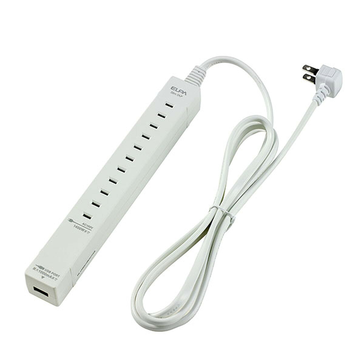 パソコンを立ち上げなくても機器の充電ができるUSBポートを搭載しています。スッキリ配線できるL型プラグに、コードは保護被ふく付安全構造です。 素材・材質：本体：PC・ABS 商品サイズ：縦270×横30×高さ30mm 仕様：定格：AC125...