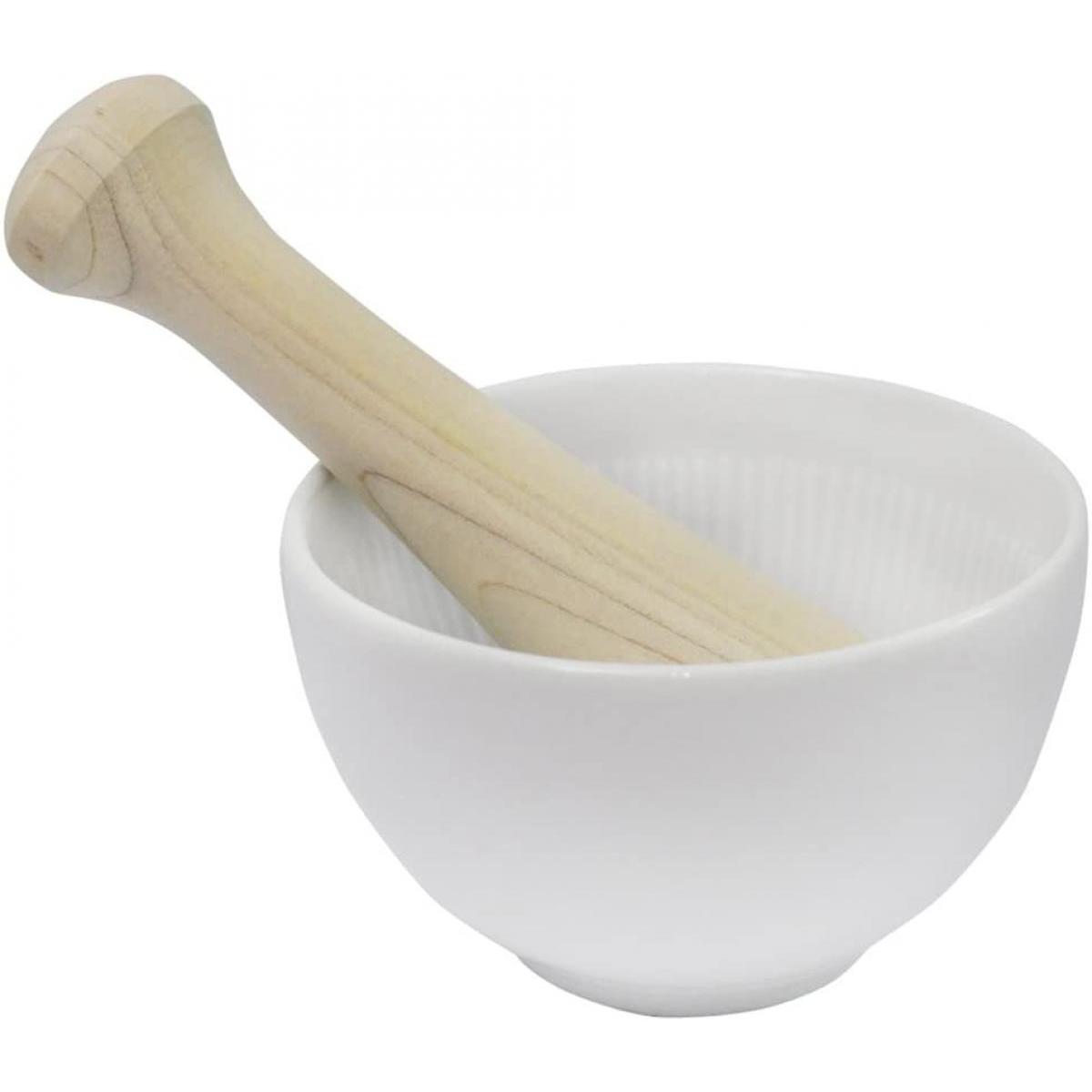 先端が太いすりこぎなのですりごまや離乳食づくりに便利です。 底部の目立てが深いので、煮干などの硬い素材も砕きやすい設計になっています。 内側にも釉薬がかかっているため目づまりしにくく、きれいに洗えます。 手になじむ大きさの鉢と握りやすいすり...