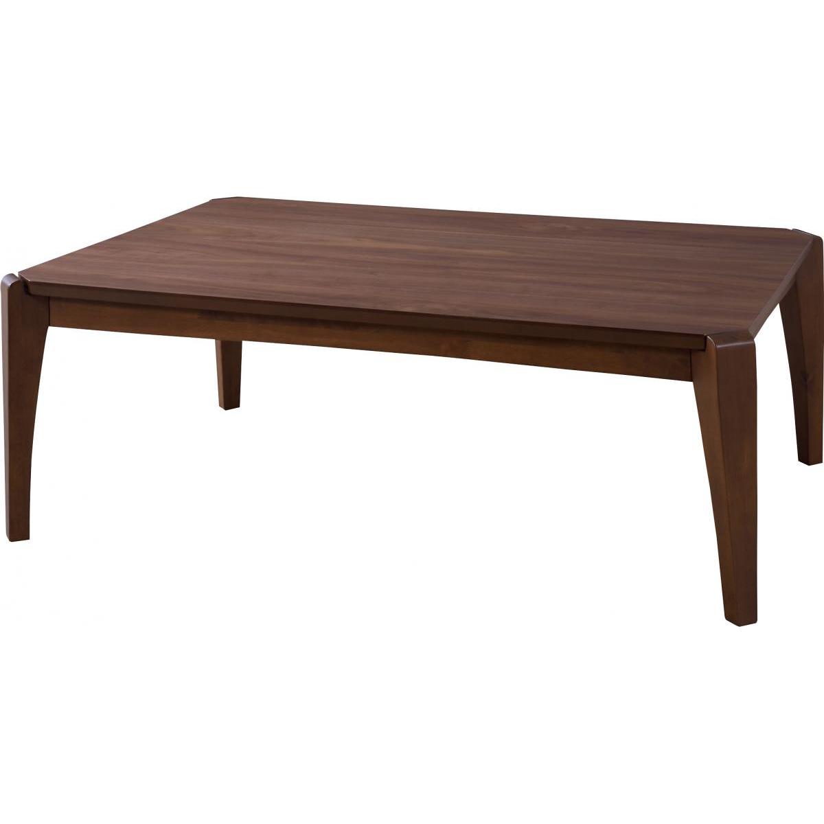 脚部と幕板の曲線が美しく、ウォルナットの深みのある風合いが上品な印象を持たせます。 《製品仕様》●サイズ(cm)約:W105×D75×H38●スペック:天然木化粧繊維板(ウォルナット) 天然木(ラバーウッド) ウレタン塗装 石英管温風ヒータ...