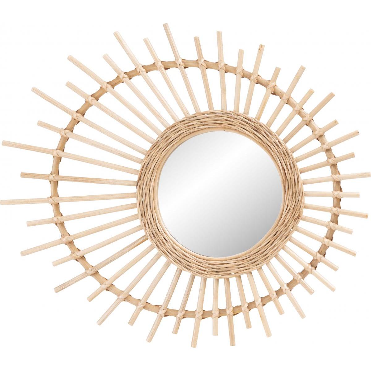 どんなインテリアにも馴染みやすいラタンのミラーは、奥行きが生まれ空間のイメージをガラッと変えてくれます。《製品仕様》●サイズ(cm)約:約W73×D60×H4●スペック:ラタン ラッカー塗装 ミラー ※ミラー部サイズ:Φ24cm●組立:完成...