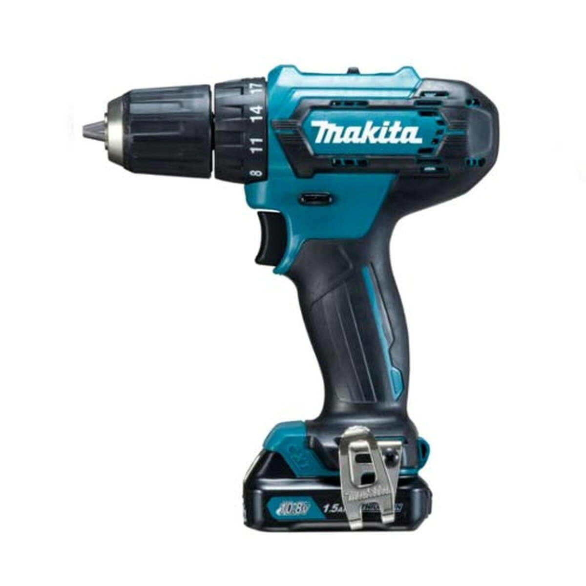 マキタ　10.8V　充電式ドライバドリル　 DF333DSHX　1.5Ahモデル　バッテリ2個付 ●ギア・軸受部を見直し、さらに短く、より高精度※マキタ従来機比 ●豊富な先端工具を片手で付替え！ワンスリーブチャック ●ビットを高精度保持！軸...