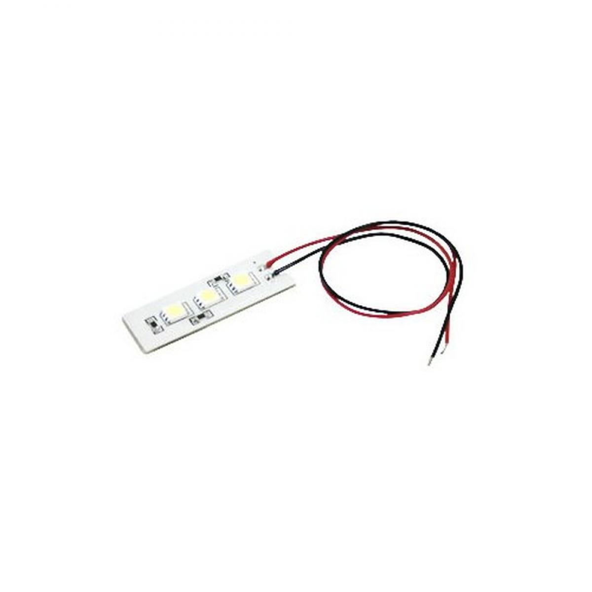 ■DC12V専用 ■LED3灯 ■発光色 白：8000ケルビン(色温度)■消費電流 60mA ■コード太さ 0.2sq相当 ■コードの長さ 200mm■両面テープ付属■材質・コード/導体：電気用軟銅線・絶縁被覆：塩化ビニール・両面テープ/基...