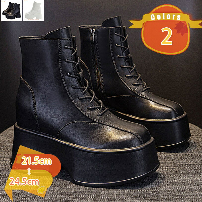 表地：エナメルメイン素材：pu■ つまさきは可愛いラウンドトゥ、 どんな人の足型にも合い、 幅広くて履きやすいです。■ 超ハイヒールで身長がアップ、太めのチャンキーヒールだから高いヒールなのに安定感は抜群です。■ 靴ひもを締めたり、緩めたり...