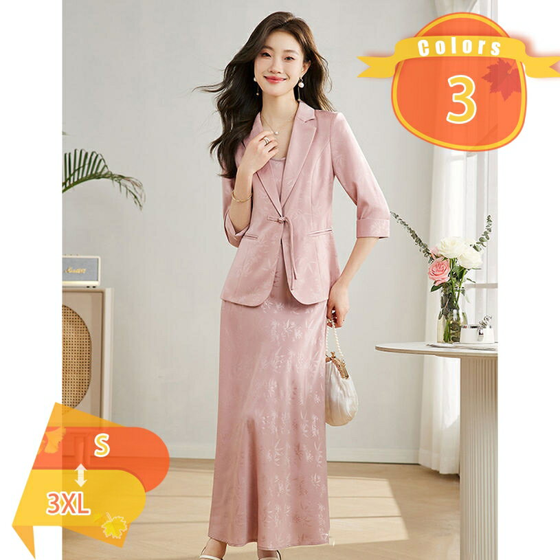 表地：ポリエステルメイン素材：ポリエステル◆ きれいめセットアップで、無地のデザインはクラシック元素です。エレガントなデザインで、大人の女性の魅力を最大限に引き立てます。◆ きちんと感と女性らしい優しさを持ち合わせた大人フォーマル2点セット...