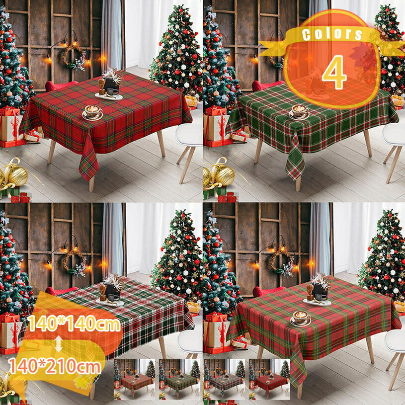 メイン素材：ポリエステル【エレガントなデザイン・クリスマス飾り】 レッドの色はお正月とクリスマスにぴったり、レッドのテーブルクロスが設計されて、テーブルに敷くだけ、クリスマス雰囲気満々です。部屋の模様替えを予定しているあなた、この多彩なテー...
