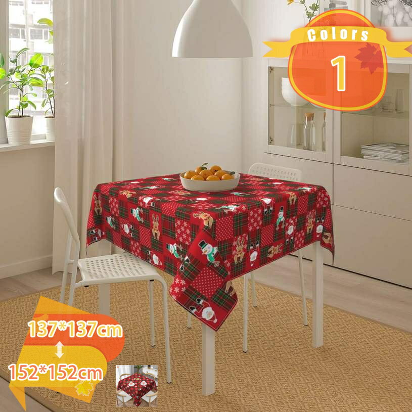 メイン素材：ポリエステル【エレガントなデザイン・クリスマス飾り】 レッドの色はお正月とクリスマスにぴったり、レッドのテーブルクロスが設計されて、テーブルに敷くだけ、クリスマス雰囲気満々です。部屋の模様替えを予定しているあなた、この多彩なテー...