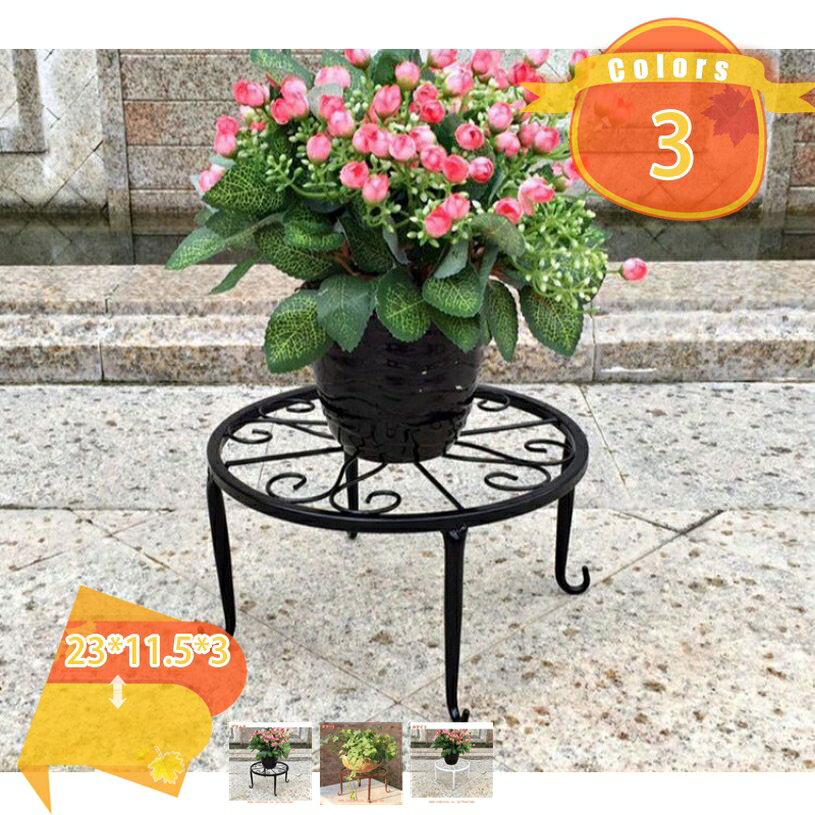 メイン素材：鉄耐荷重：品質アイアンを採用して、直径23CM、高さが11.5cm、耐荷重30kgの頑丈仕上げのお洒落な花台です。室内に使っても屋外に使ってもアンティーク感やジャンクな風合いを演出します。お部屋、オフィス、庭、お店、キッチンなど...