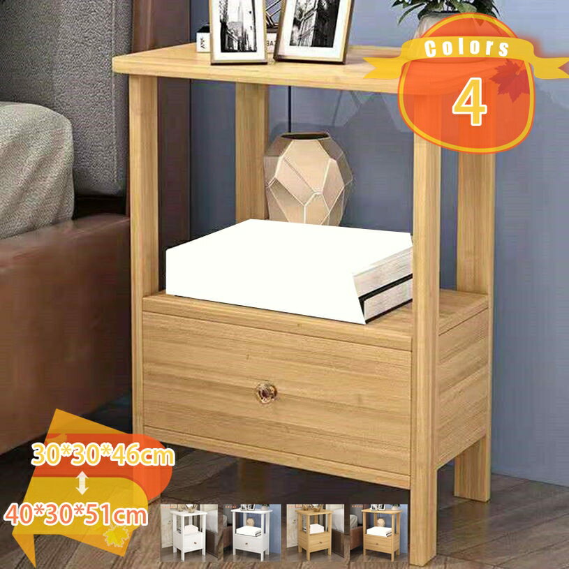 メイン素材：木サイズ：約40*30*51cm 30*30*46cm【木目調の柔らかさはいつやさしい】天然木の木目が美しいテーブル、高級があり、味わいたつぷりな木目模様が印象的です。【多機能なサイドテーブル】ソファサイドに置いてコーヒーを飲ん...