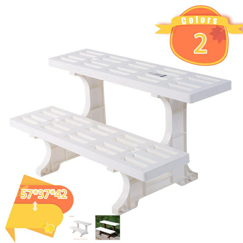 メイン素材：プラスチック【ガーデンフレーム】サイス(約)：幅60*奥行30*高さ31cm　【プラスチック製】プラスチック製で、錆びの心配はありません。【2層フラワースタンド】2層設計を採用するこのフラワースタンドは複数の植木鉢を配置すること...
