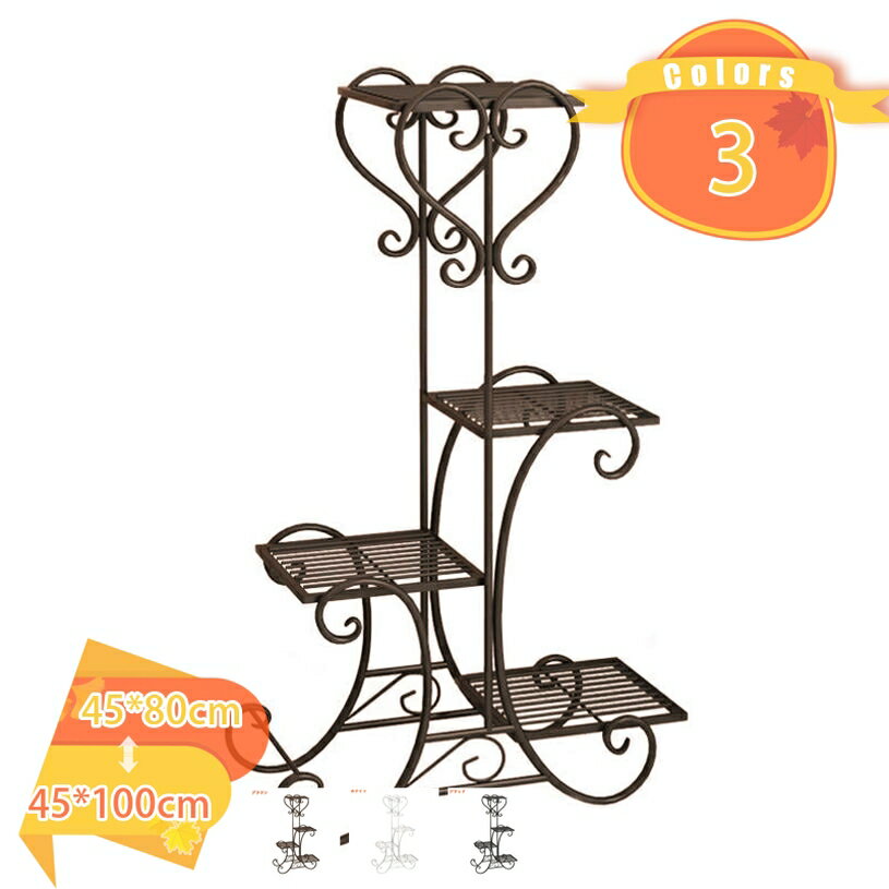 メイン素材：鉄【商品詳細】材質：アイアン サイズ：幅×奥行×高さ：4段：45*25*80cm、5段：45*25*100cm（スタッフ採寸のため、若干の誤差が生じる場合がございます）【おしゃれなデザイン】細長いアイアンを活かし植物のツルを形は...