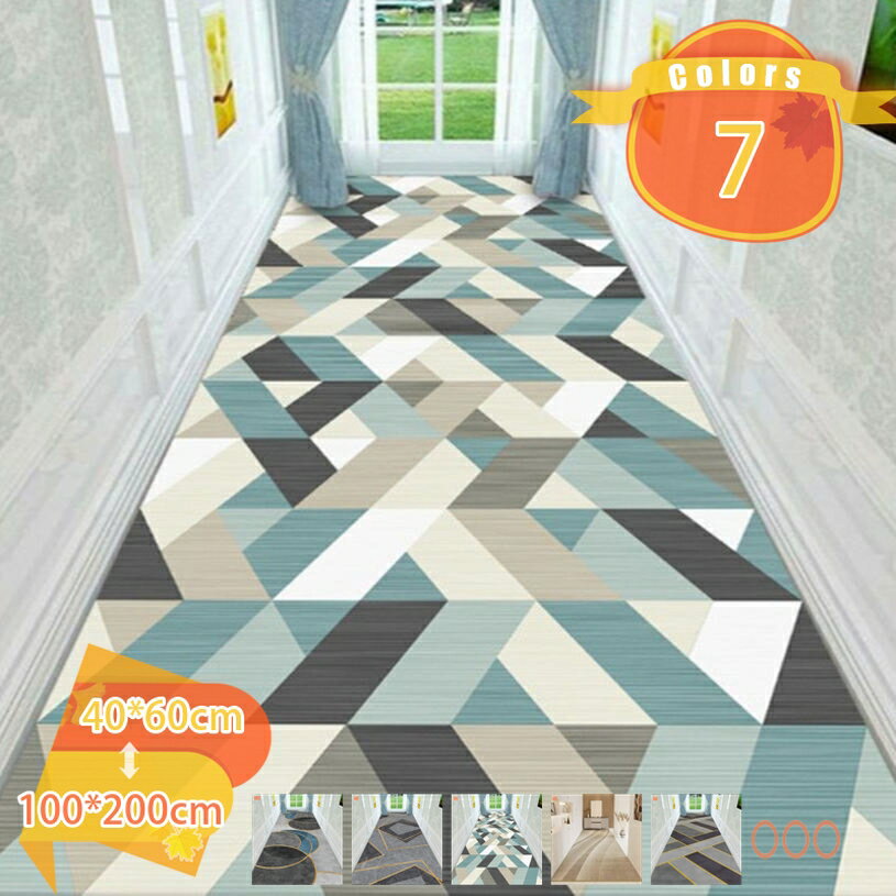 メイン素材：ポリエステル「廊下敷きラグ素材」サイズ: 80 x100、80 x200、80 x300 、100 x200、100 x300、120 x100、120 x200、120 x300、180 x100、表地：裏面： TPRゴム（滑...