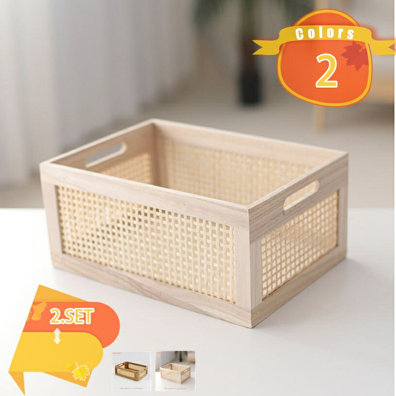 メイン素材：木★・1：【サイズ】（長*幅*高）：2.SET = 35*25*16cm+30*20*14cm。詳細な寸法は写真を参照してください。【組み立て不要、完成品】木箱は安心な完成品でお届けです。面倒な組み立ては一切なし！天然素材と違い...