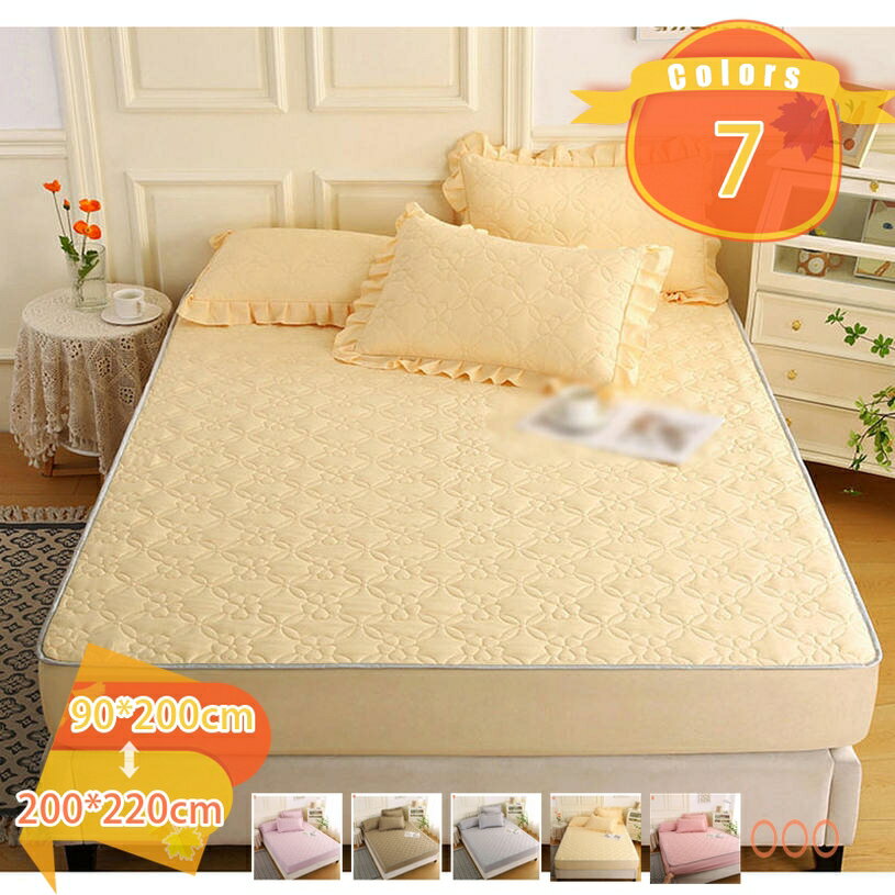 メイン素材：綿・コットン【素材】表地：ポリエステル/コットン 中綿：ポリエステル 【サイズ】1枚ボックスシーツのみ：90*200cm 120*200cm 150*200cm 180*200cm 180*220cm 200*220cm （厚さ...