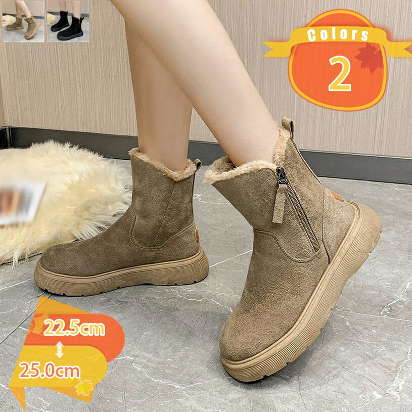 表地：スウェードメイン素材：スウェード【防寒保温】内側にはファーをたっぷり使用し、つま先まで覆われて保温性バツグン。踝までも覆われたので、寒げが嫌な方の関節も保護でき。インソールもファー仕様になっています、断熱性・保温性に優れており。厚底ソ...