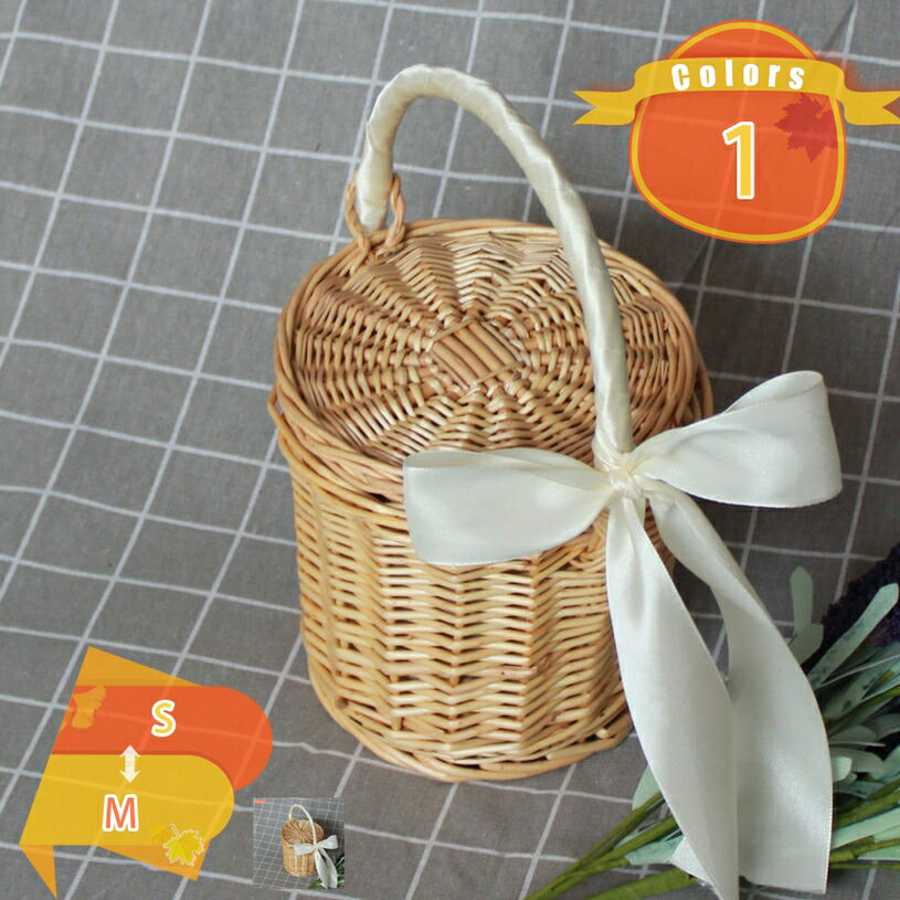 メイン素材：つる■【S】開口直径15cm、高さ13cm「1個入り・内布なし・蓋付き」。 【M】開口直径15cm、高さ13cm「1個入り・内布付き・蓋付き」。【ナチュラル雰囲気】ラタンで作ったかごは、素材本来の色がナチュラル雰囲気を引き出しま...