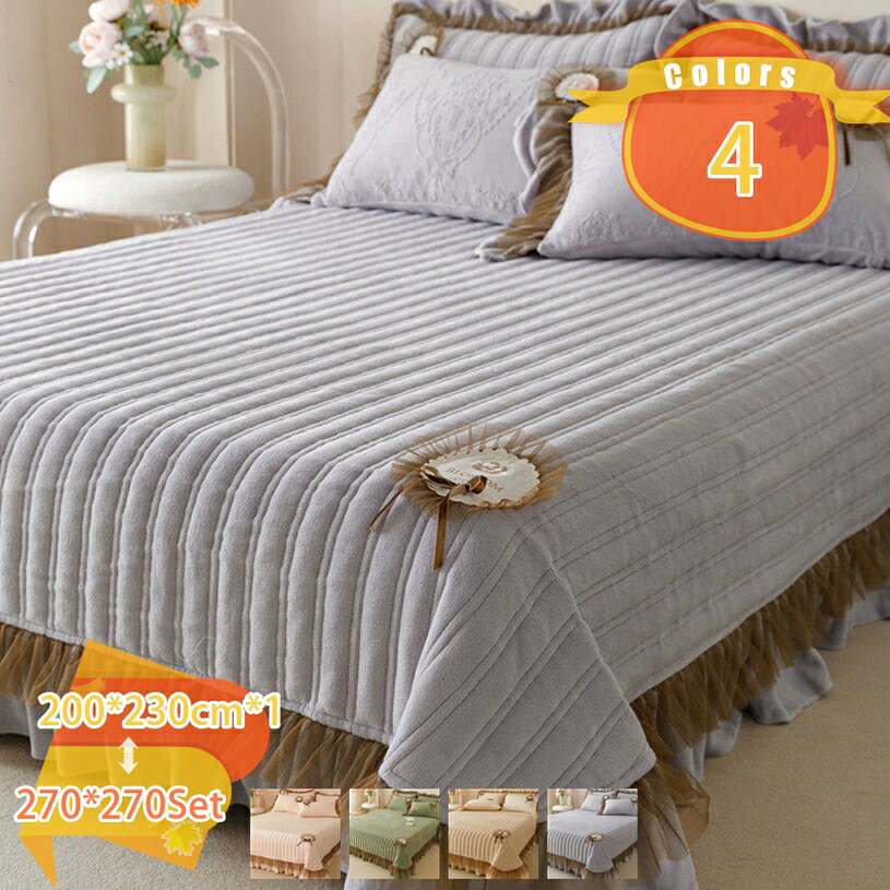 メイン素材：マイクロファイバー、ポリエステル【サイズ】●ベッドカバー単品：200*230cm*1、220*240cm*1、250*250cm*1、270*250cm*1、270*270cm*1 ●ベッドカバーセット：250*250Set、2...