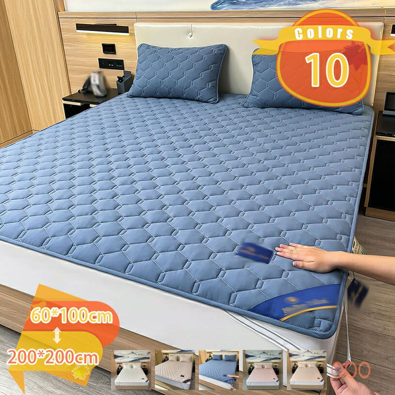メイン素材：ポリエステル、綿・コットン【素材】表地：綿100%　中綿：ポリエステル 【サイズ】1枚敷きパッドのみ：180*200cm 150*200cm 150*190cm 90*190cm 90*200cm 100*190cm 100*2...