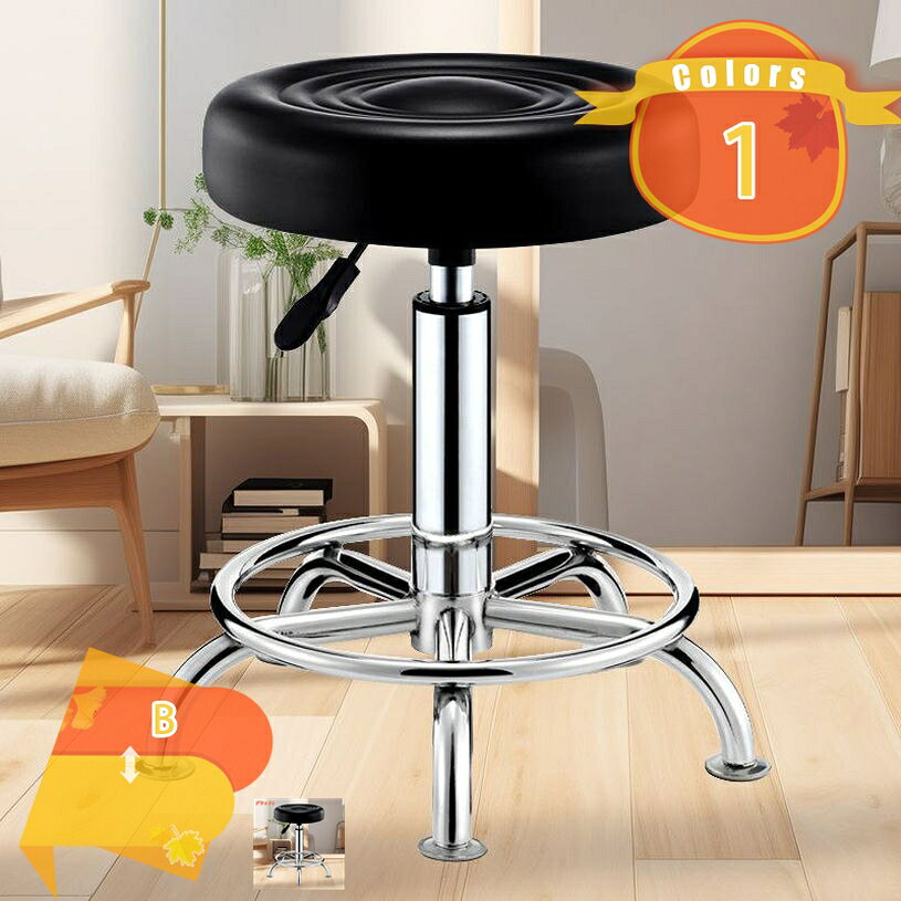 メイン素材：メタル、PUレザー★【サイズ】：高さ約39-53cm； ◆材質：座面：ビニールレザー； 【製品紹介】高さ調節が可能な、360度回転するなエステスツールです。多彩な色をお選びいただけます。★【モダンなデザイン】お部屋の雰囲気を一変...