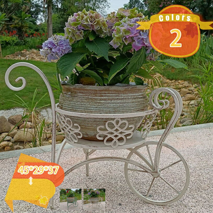 メイン素材：鉄【規格】材質：アイアン；サイズ：45*29*37cm（具体的な寸法は写真に示されています。 具体的な寸法は主に種類のもので、図は参考用です）【オシャレ】シャビー感あふれるアイアン製フラワースタンド。ホワイトの上から手をかけて汚...