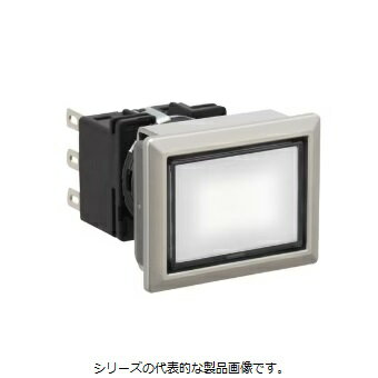 LB8ML-M1T14PW（ピュアホワイト）　 フラッシュシルエットLBシリーズ 照光押ボタンスイッチ 長角形 モメンタリ形 金接点/1c　 LED24VAC/DC　 取付穴サイズ：□18.2×24.2