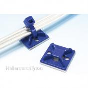 金属検出機用のメタルコンテントタイと同じ材料で成形されたマウントベースの接着タイプです。食品、医薬品製造現場での異物混入対策が必要な現場でご使用いただけます。 ・材質： 変性66ナイロン・鉄系成分 ・色： 青色