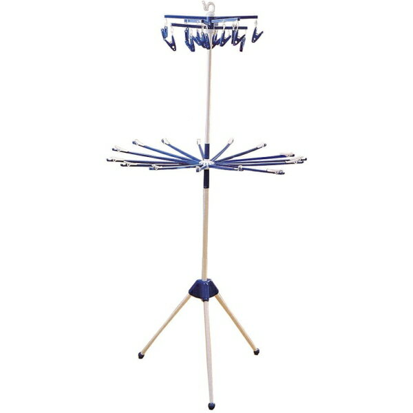 室内・室外共用コンパクト物干しスタンド チョットした空きスペースでの物干しに便利です。 2段式クリーン　日本製 ※写真の洗濯物などは商品には含まれません。 【特長】 長めの衣類もゆとりで干せるスペース活かす2段式でたっぷり洗濯物が干せます。...