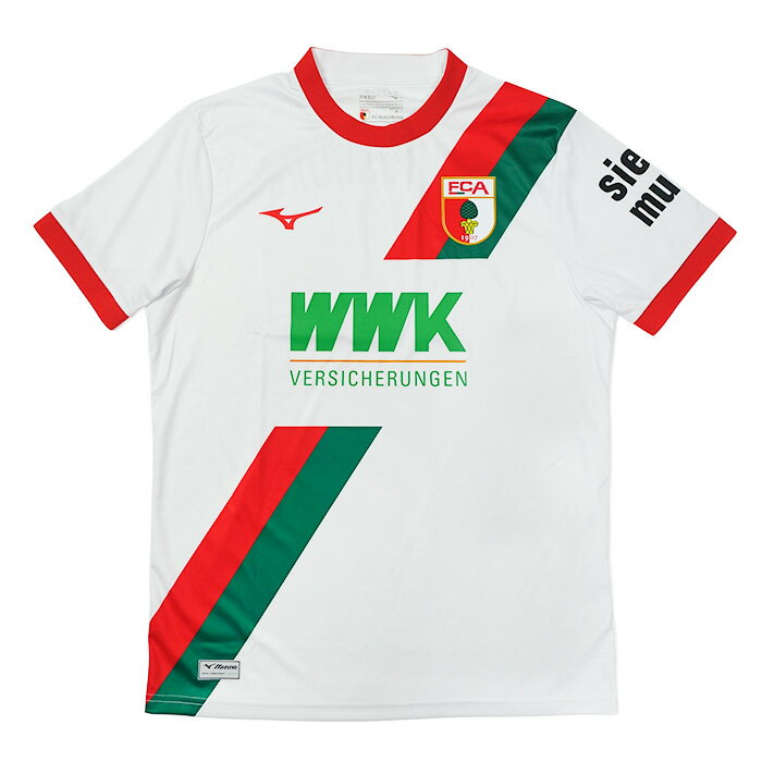 FCアウクスブルク 2025-26 シーズン ホーム ユニフォーム。 デザインコンテスト『Our colours, your design』でクラブ会員の投票によって選ばれたデザイン。 ■商品仕様 ・クラブを象徴する赤と緑はダイナミックな襷...
