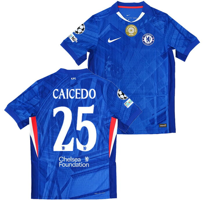 チェルシー 2025-26 シーズン ホーム ユニフォーム。 従来のヴェイパーニット素材を進化させた高品質な吸汗速乾性素材を使用した選手着用オーセンティックモデル。 エクアドル代表 モイセス・カイセドのカップ戦用オフィシャルネーム＆ナンバー...