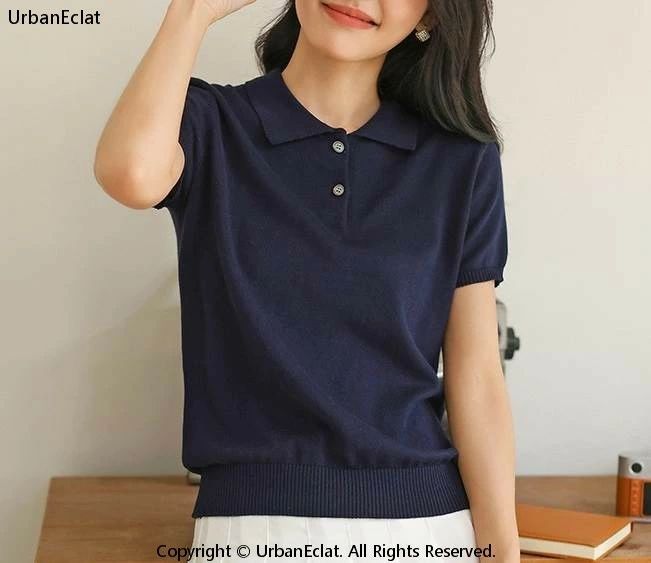ポロ襟の半袖ニットセーターは、大人可愛い印象を与えるシンプルでおしゃなアイテムです。角襟ポロカラーが上品さを引き立て、着回し力抜群で、普段使いや通勤、デートなど様々なシーンで活躍します。カジュアルにもきいめにも使える一枚で、春から秋まで重宝...