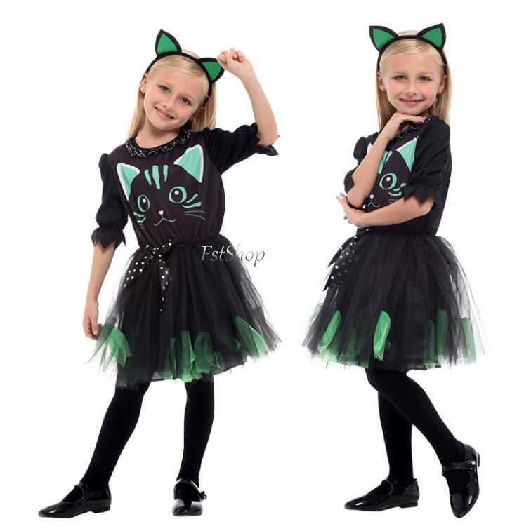 ハロウィン衣装ワンピース子供コスチューム 黒猫コスチューム Cosplay チュチュワンピース 演出服キッズドレス 女の子 コスプレ衣装 可愛い 変装仮装 ハロウィン パーティー イベント 舞台劇 舞台衣装 学園祭 ワンピース+カチューシ ...