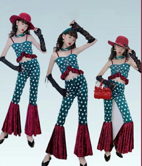 ダンス衣装 キッズ セットアップ ヒップホップ HIPHOP 子供服 上下セット キャミソールトップス ラッパパンツ 子供 女の子 ガールズ ジャズダンス ステージ衣装 文化祭 原宿系 練習着 応援団 演出服 K-POP jazz 団体服 ...