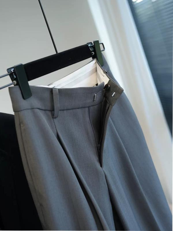 レディース ワイドパンツ 高腰 ドレープ ストレート 西装パンツ 春夏 通勤用 ビジネス ゆったりシルエット 快適 軽量・カテゴリ: カジュアルパンツ・スタイル: カジュアル・シルエット: ストレート・丈: ロング・ウエスト位置: ハイウエ...
