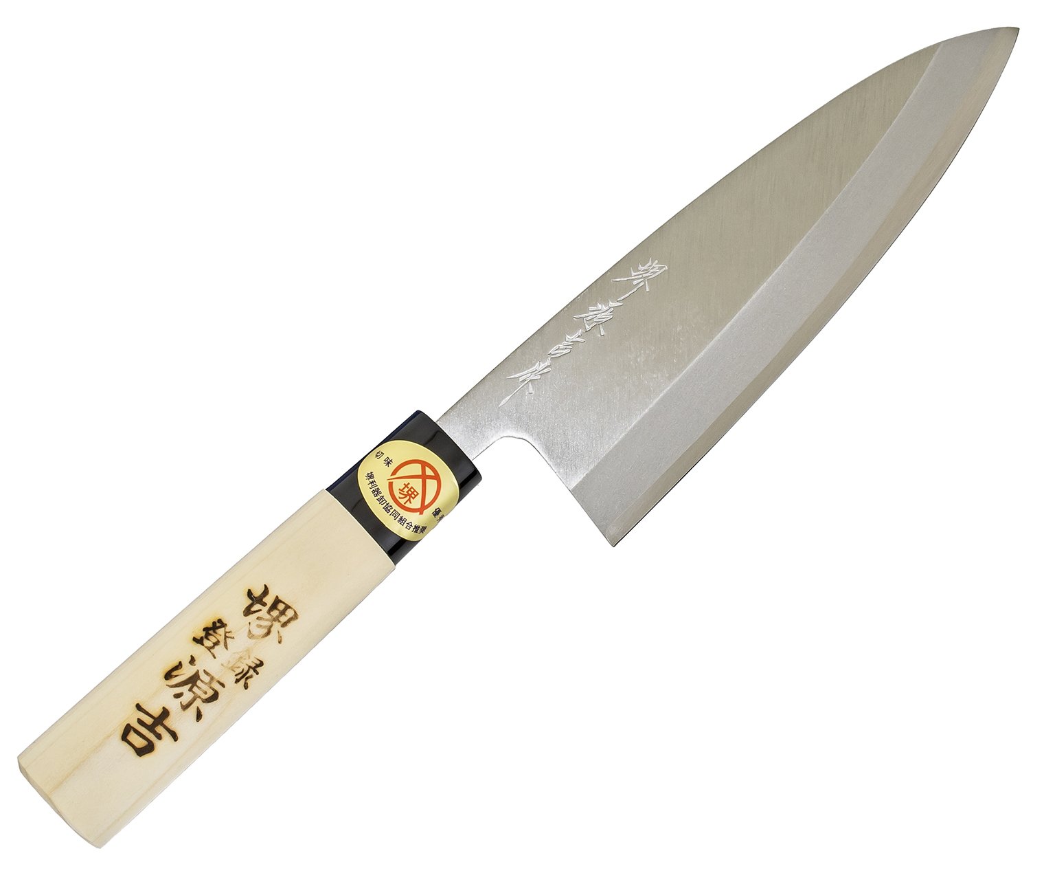 サイズ:(全長)約30.5cm、(刃渡り)約16.5cm、(刃幅)約5.1cm、(持ち手厚み)約2.3cm 素材・材質:刀身=鉄・ハガネ(SK5) 2層鋼、ハンドル=天然木(ポプラ材)、口輪=ナイロン樹脂 冷凍食品には専用の包丁をお使いくだ...