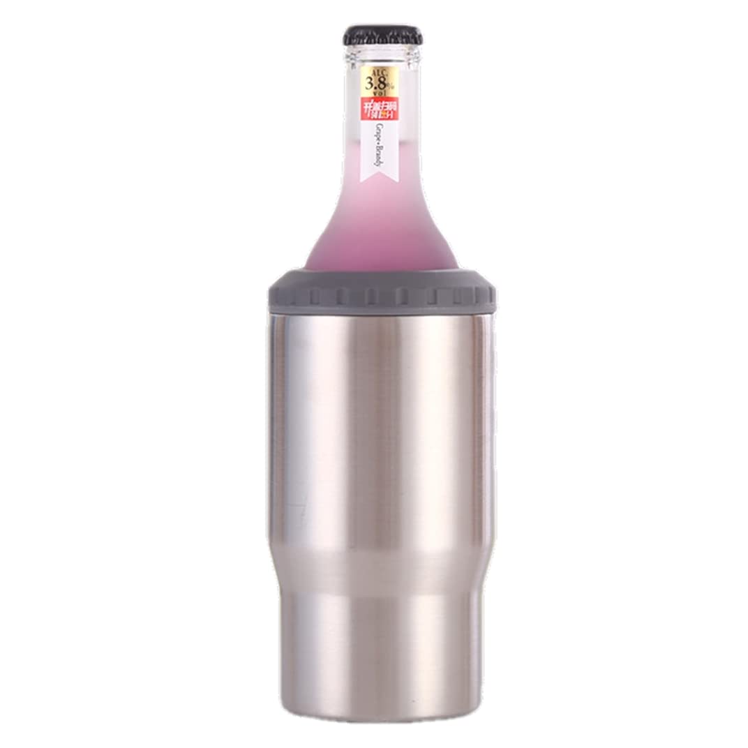 材質:二重断熱ステンレス鋼 容量:14oz。350mlのスキニー缶、350mlのスタンダード缶と350mlのカラスビール瓶がそのまま本クーラーに差し入れる可能。 携帯のビール缶クーラー。ほとんどの車のホルダーにふさわしいサイズ。 ステンレス...