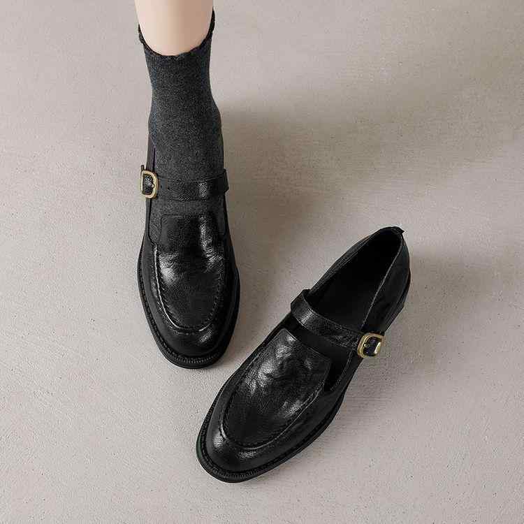 レディース ローファー 春 レトロ 本革 中ヒール プレッピー スタイル 一文字 ストラップ 厚底 フラットシューズ 普段使い 軽量 通学 コーデ・カテゴリ: フラットシューズ・スタイル: 韓国風・対象性別: 女性・トゥ形状: ラウンドトゥ...