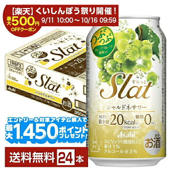 Slat（すらっと）は「カロリー最少級20kcal(100mlあたり)（※1）」「糖類ゼロ（※2）」のさわやかなおいしさの缶チューハイです。健康意識に配慮した特長にくわえ、つぶつぶの果肉やアロエによる食感を楽しめる、アルコール度数3％の缶チ...